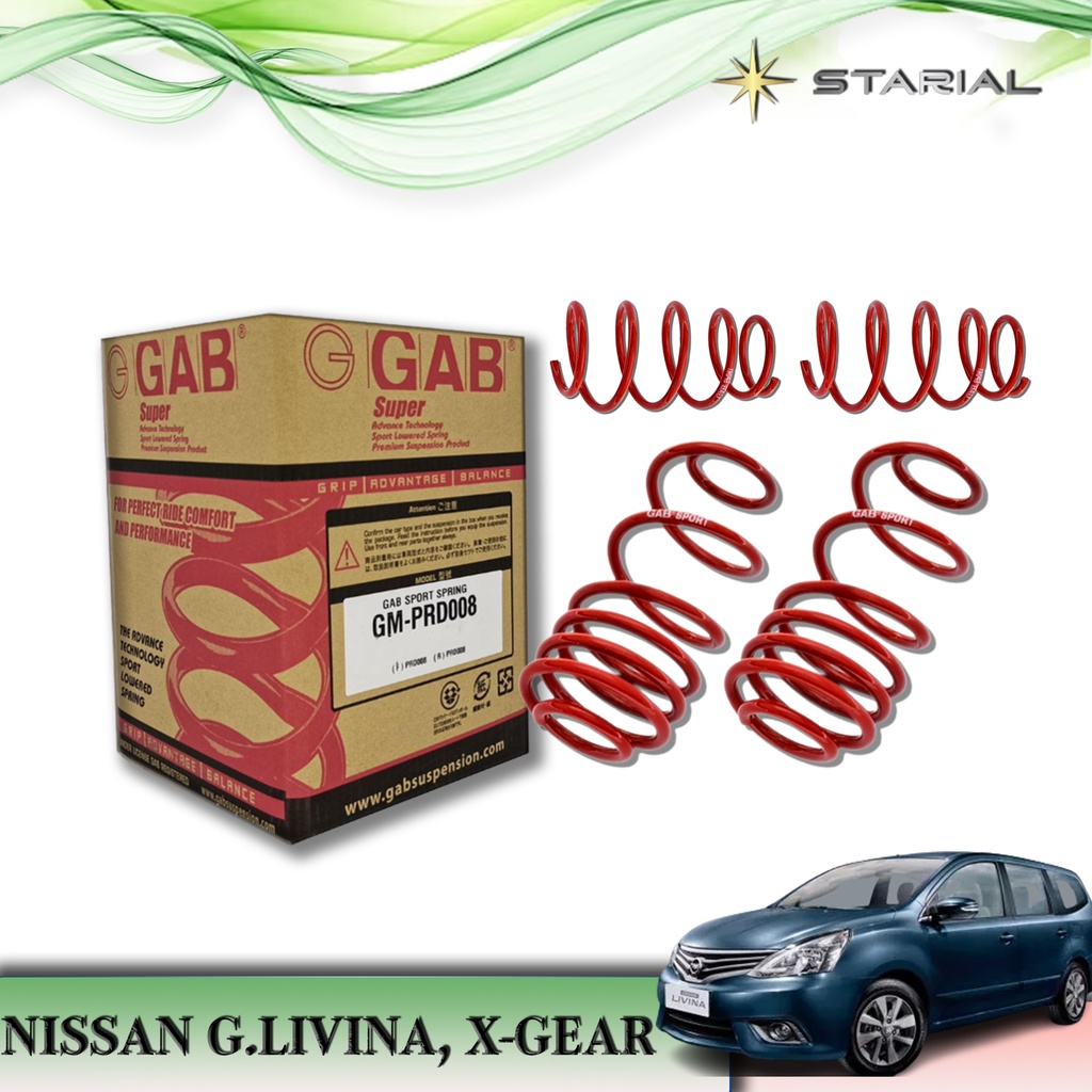 GAB SPORT COIL SPRINGS / NISSAN GRAND LIVINA X GEAR (L10 L11 07-19Y ...