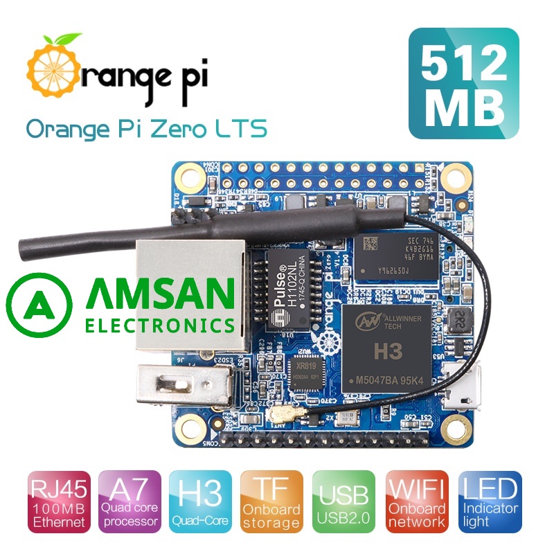 Orange Pi zero LTS 512MB H3 quad-core, open-source single board computer run Android 4.4 Ubuntu ...