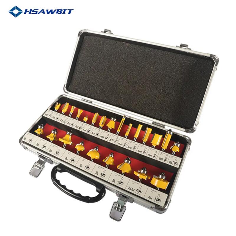 24PCS 1/4 inch Shank DIY Woodworking Router Bits Set Milling Cutter for ...