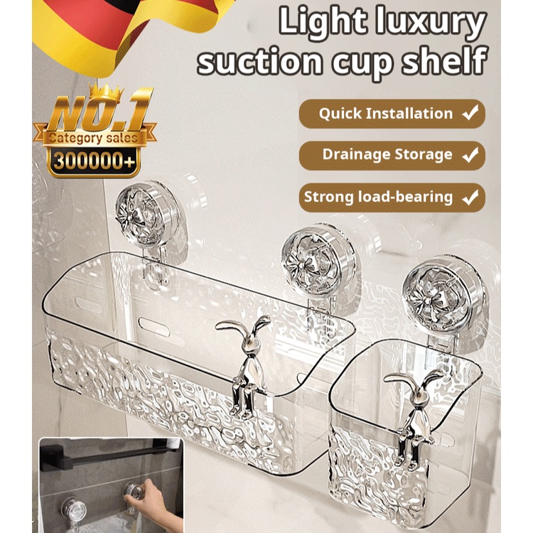 Light Luxury Style Glacier Pattern Suction Cup Shelf Suction Cup Wall ...