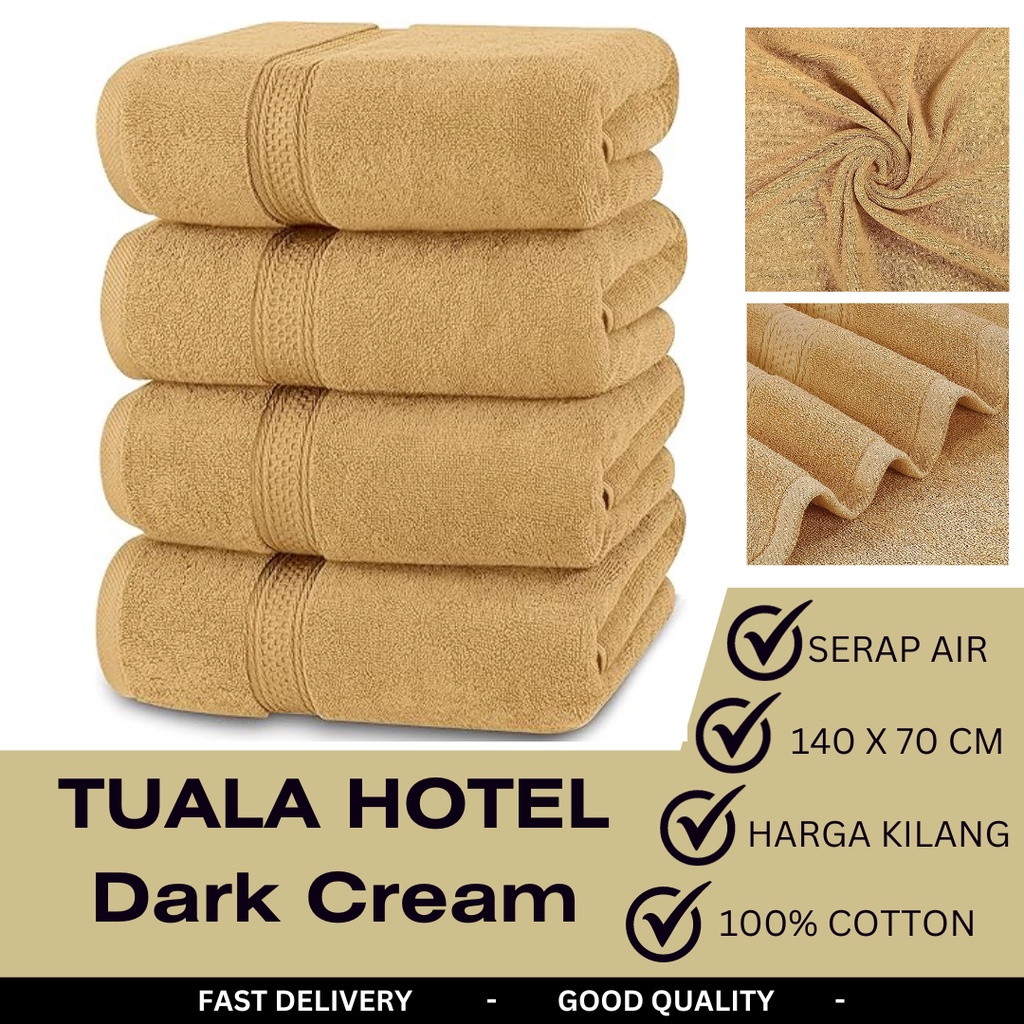 Tuala Mandi Hotel Vanilla Dark Cream COTTON 100% Original Bath Towel ...