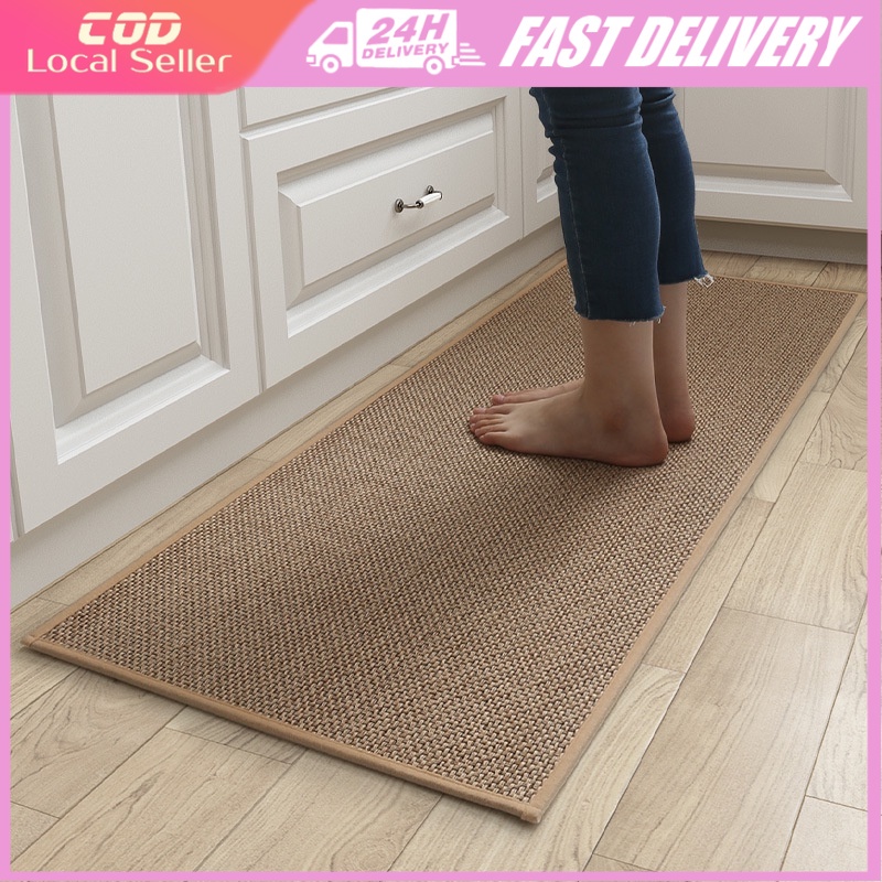 60cm/120cm Kitchen Entrance Mat Linen Carpet Anti-Slip Rug Backing Mat ...