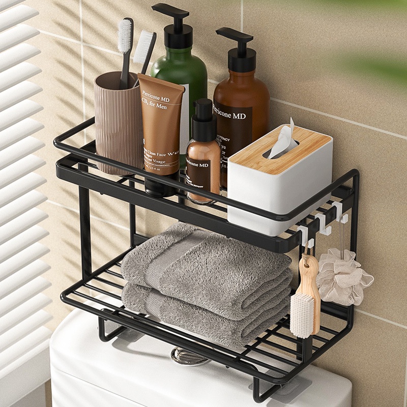 1-2 Layer Toilet Rack Iron Toiletries Storage Rack Tandas Shelf Shampoo ...