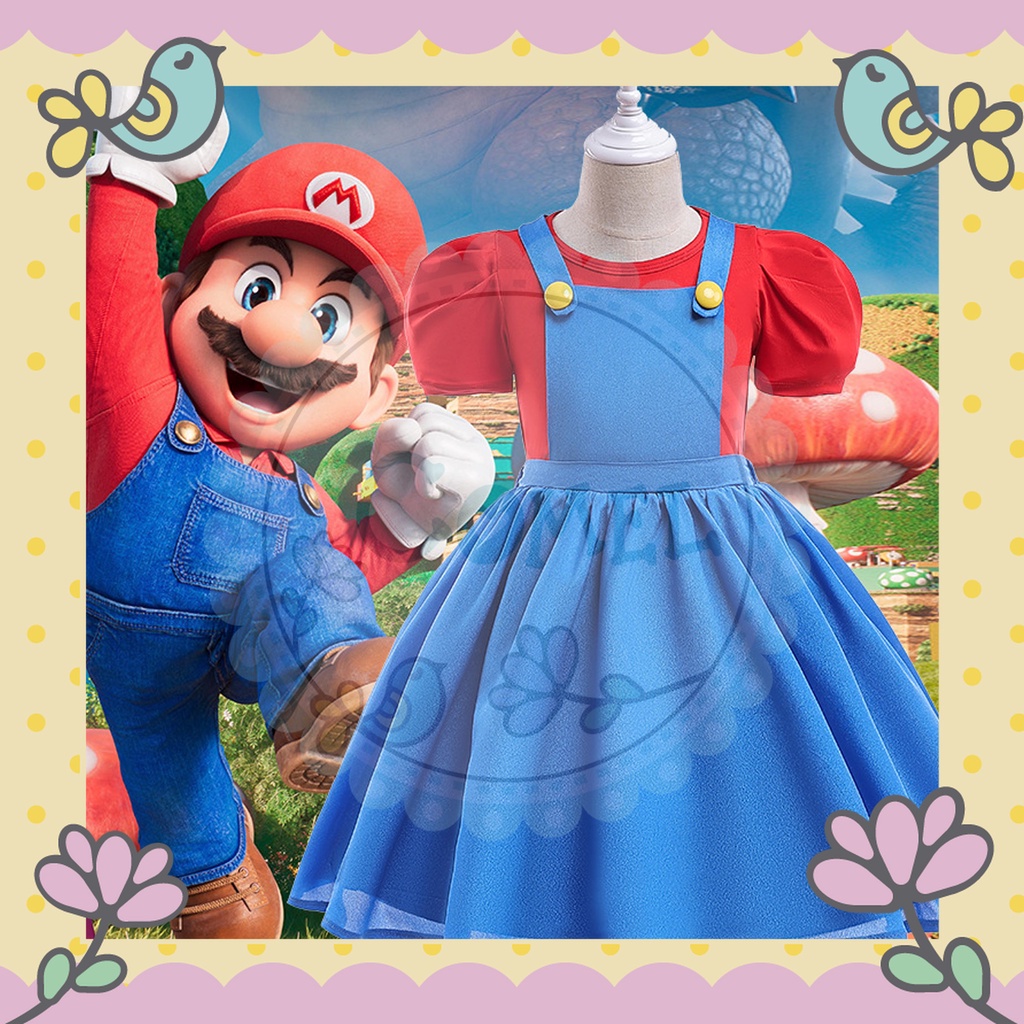 Comel Kids Super Mario Cosplay Outfit Costume Dress Set | Shopee Malaysia