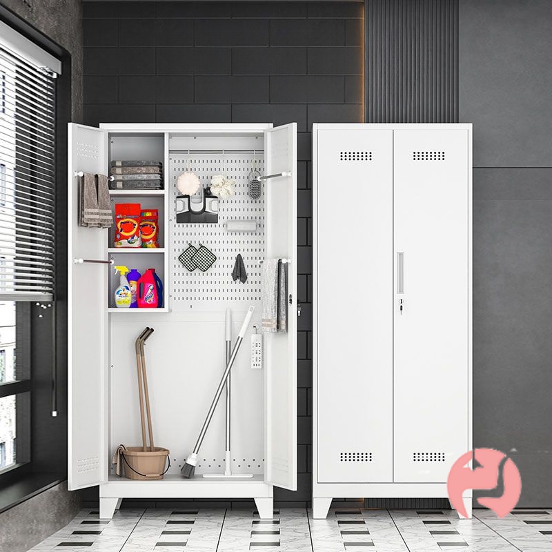 Metal balcony storage cleaning tool storage cabinet household mop ...