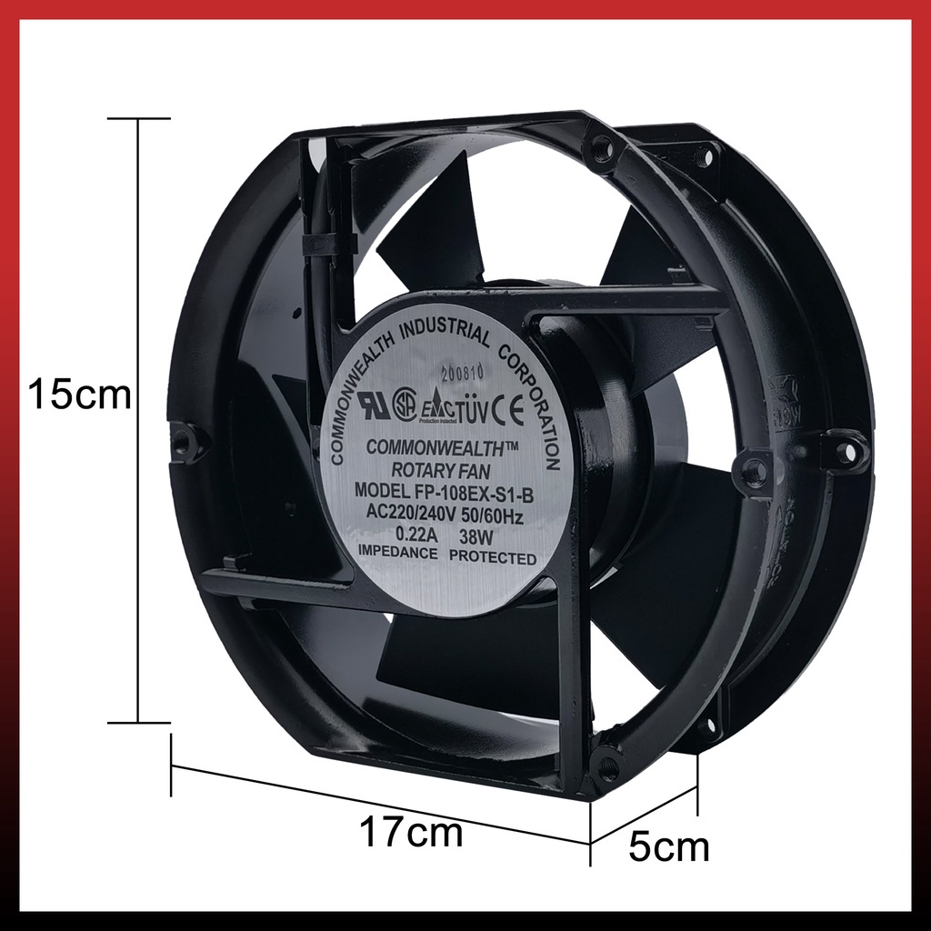 6 inch AC Axial Fan / Cooling Blower AC240V Ball Bearing 5 BLADES / EXHAUST FAN / COOLING FAN ...