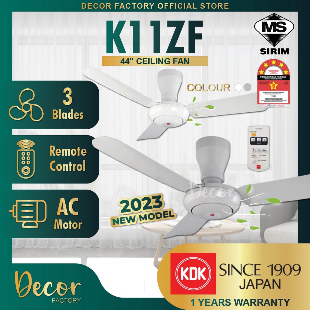 KDK Fan KDK K11ZF 44'' 3 Blade 3 Speed AC Motor Remote Control Baby Fan ...