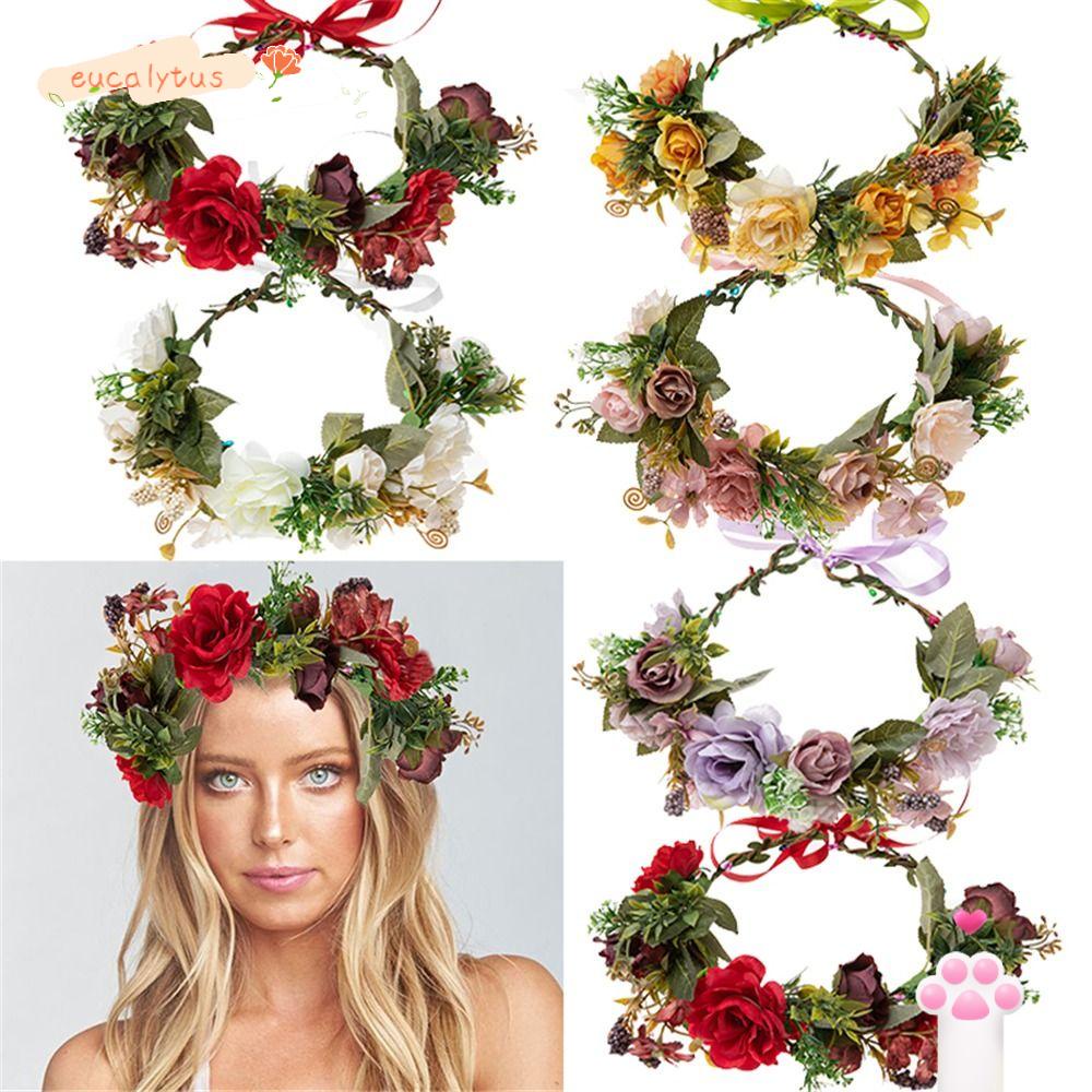 EU-FASHION Flower Crown, Rose Photo Props Flower Headband, Spring ...