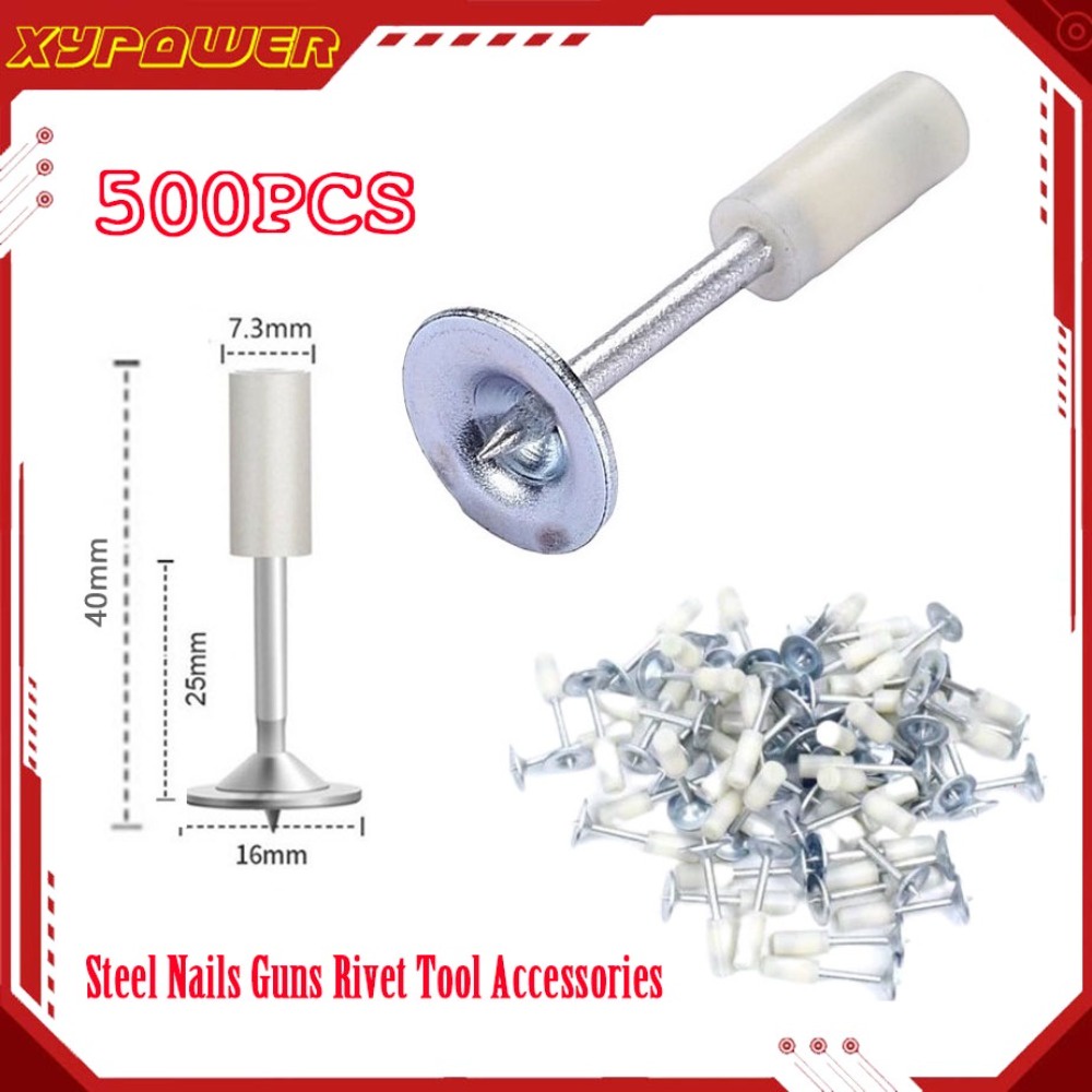 【Fast delivery】500PCS 7.3mm Round Steel Nail Gun Rivet Fire Nail Gun Ceiling Gun Bullet Concrete ...