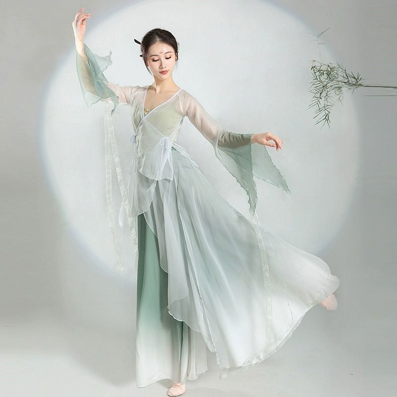[YCF] Classical Dance Costume Suit, Elegant Gauze Clothes, Ancient ...