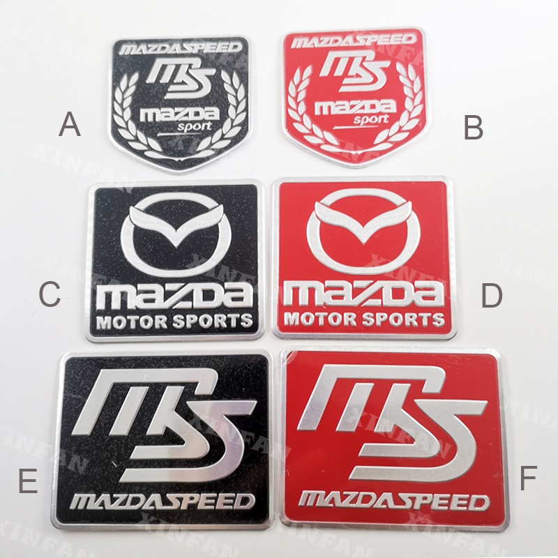 XINFAN 1 x Aluminum Chrome MS MAZDASPEED Logo Car Auto Decorative ...