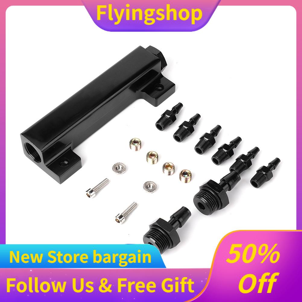 Flyingshop 6 Port Vacuum Block Intake Manifold Fuel Wastegate Turbo ...