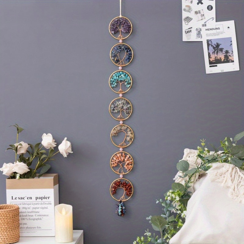 7 Chakra Crystal Tree of Life Wall Hanging Reiki Healing Crystal ...