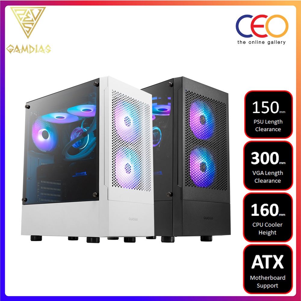 Gamdias TALOS E3 MESH Perforated RGB Mid-tower PC Case ATX Mesh Front ...