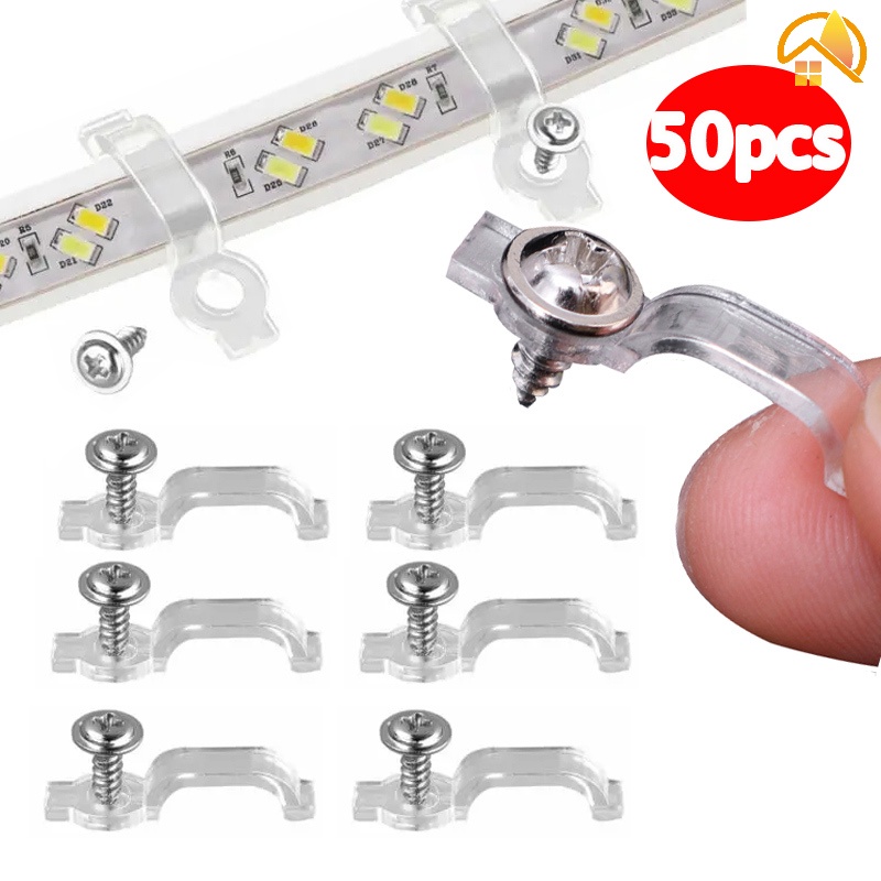 50Pcs/Pack LED Waterproof Strip Light Fixed Fasteners/Transparent ...