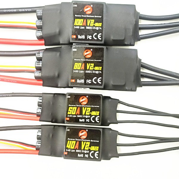Bidirectional Brushless ESC 40/50/80/100A Aeromodelling Fixed Wing ESC ...