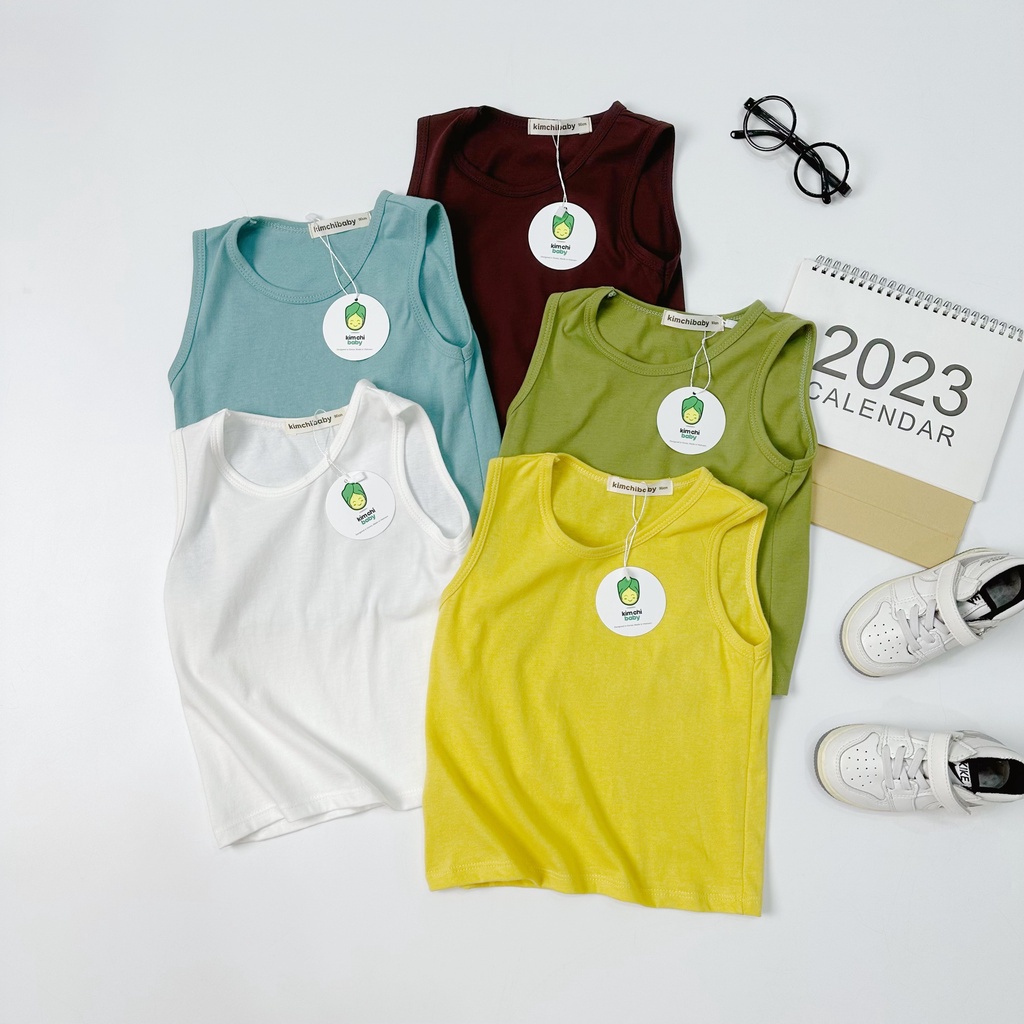 Kimchibaby Boys and Girls Tank Top, Genuine 2C Cotton Fabric, Basic ...