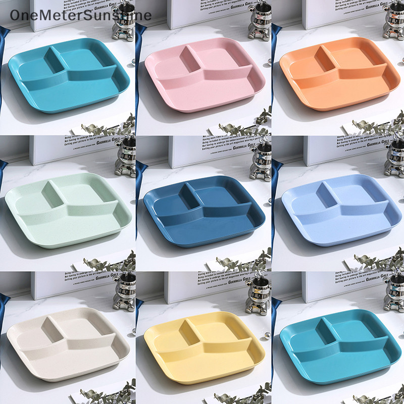 OMS Food Fruit Salad Divided Plate Three-Grid Western Compartment Plate ...