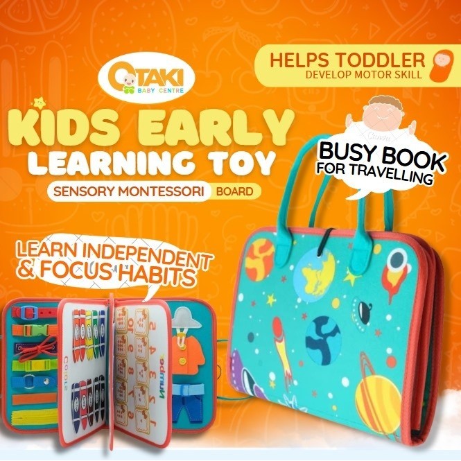 Baby Busy Book Board Toy for Toddler Travel Preschool Early Educational ...