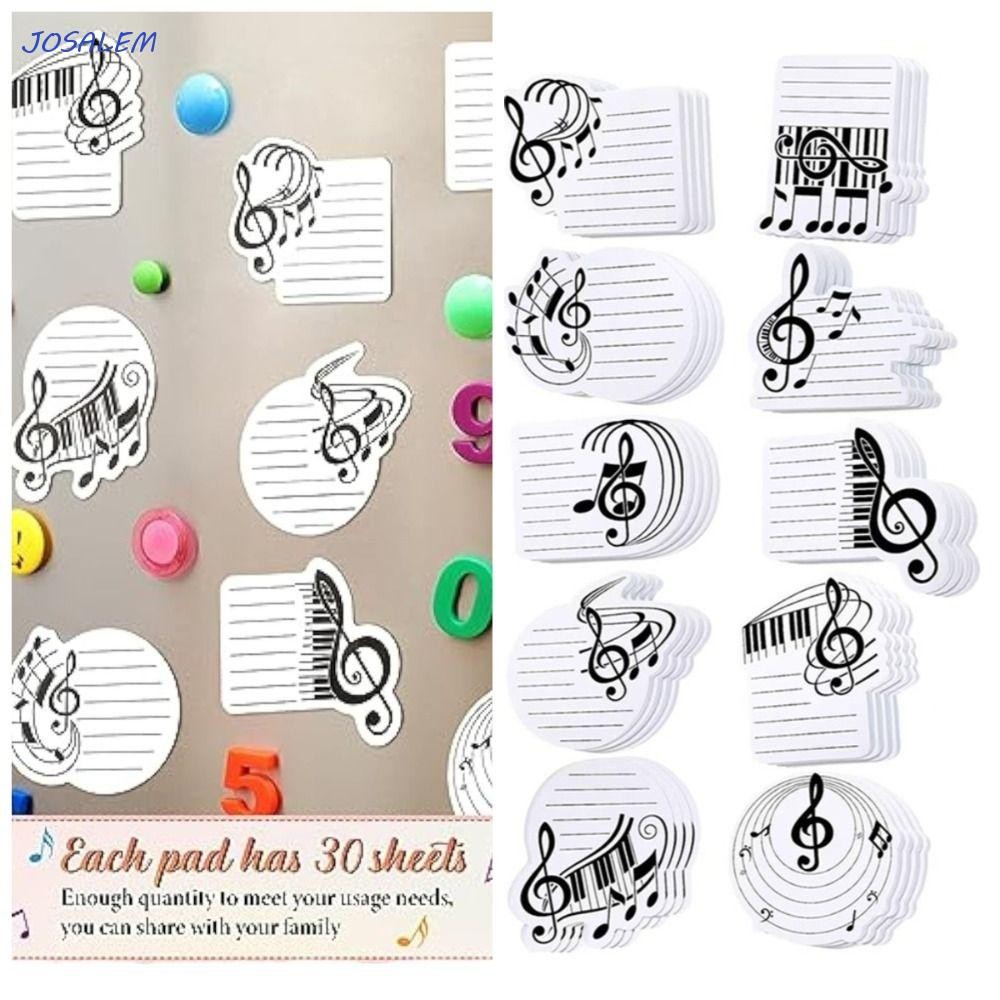 JOSALEM 10Pcs/Set Music Note Sticky Notes, Self-adhesive 30 Sheets/Book ...