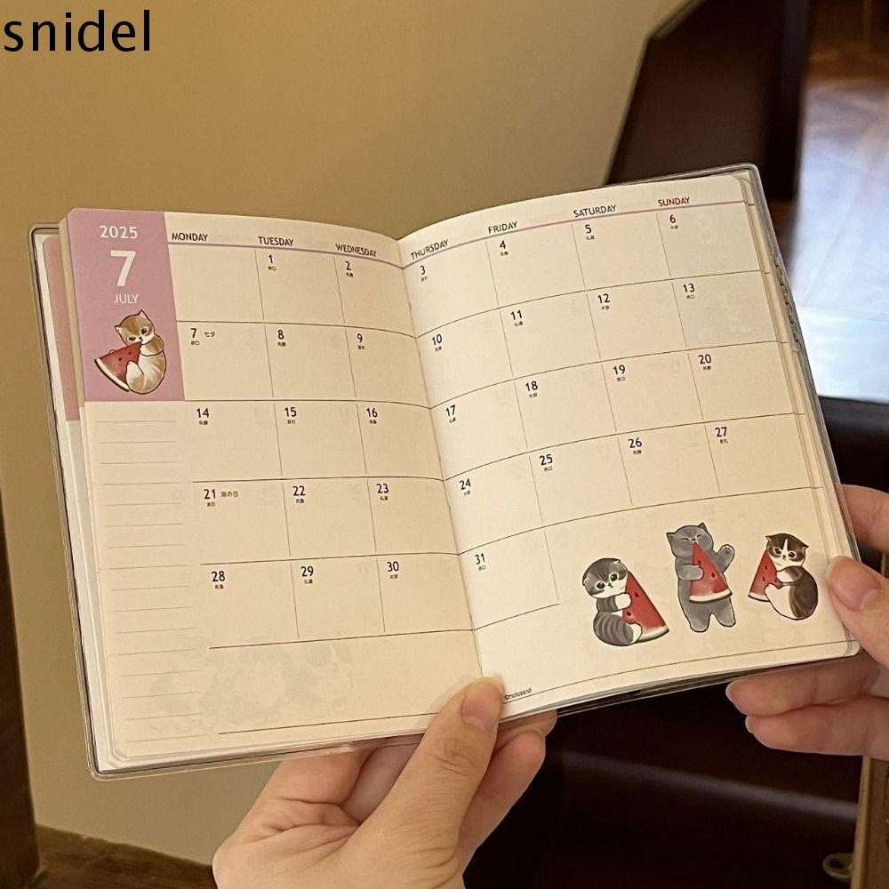 SNIDEL A6 Notebook, Cute Shark Cat 2025 Planner Schedule Book, Planner Daily Organizers Color ...