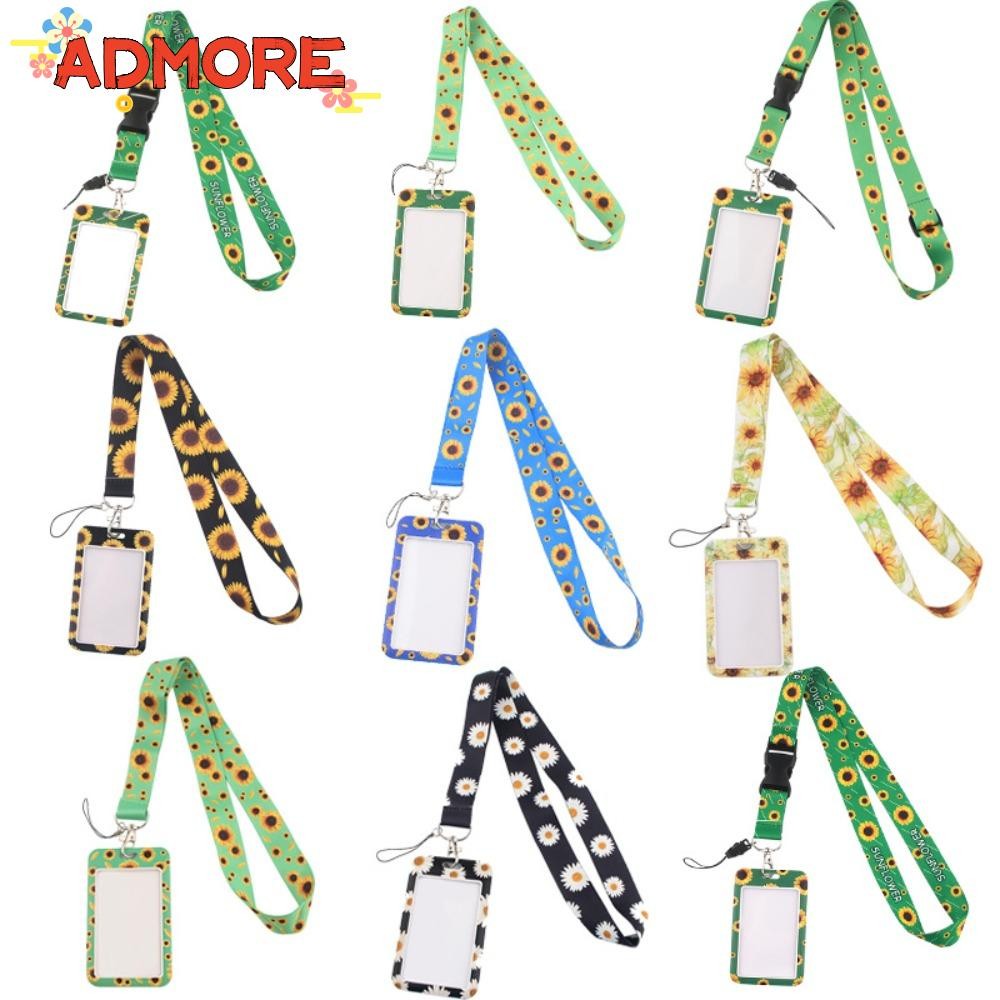 ADMORE ID Card Badge Holder, Daisy Plastic/Polyester Sunflower Lanyard ...