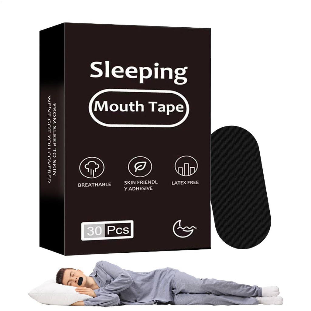 Sleep Mouth Tape Anti-Snoring Mouth Tape 30X Adhesive Tape Gentle On Skin Mouth Breathing ...