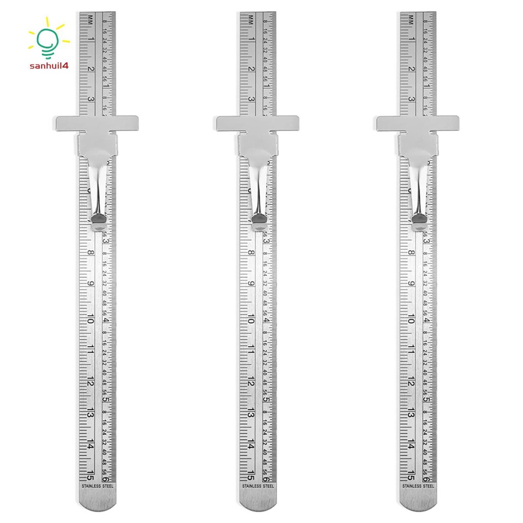 Stainless Steel Ruler 15cm Metal Metric Ruler Set, Machinist'S ...