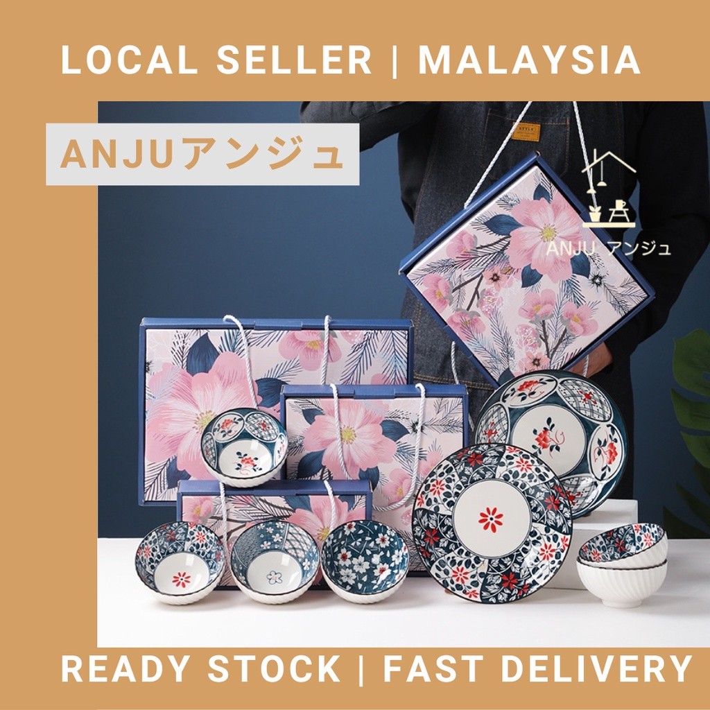 Traditional Japanese Style Rice Bowl Porcelain Bowl Plate Mangkuk ...