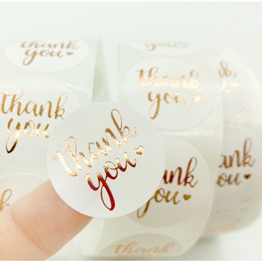 50 500pcs 1inch Rose Gold Thank You Stickers For Envelope Sealing