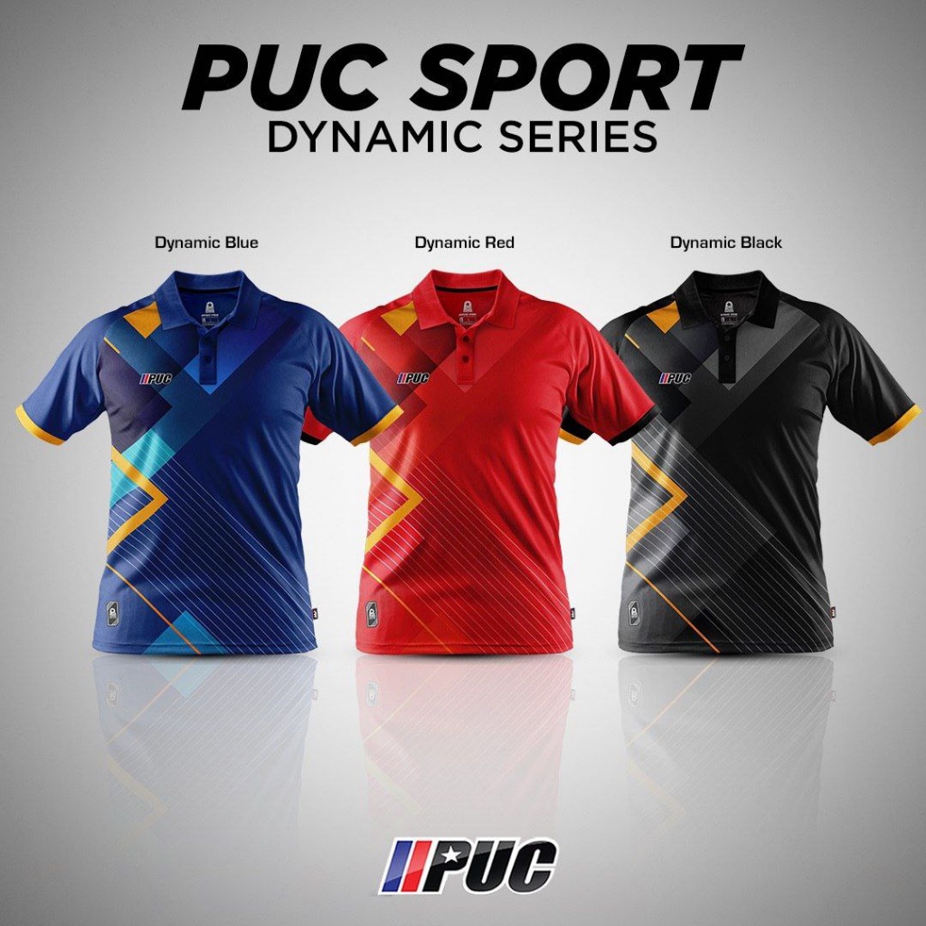 JERSEY COLLAR PUC SPORT - DESIGN DYNAMIC (BLACK/RED/BLUE) / JERSEY TEAM ...