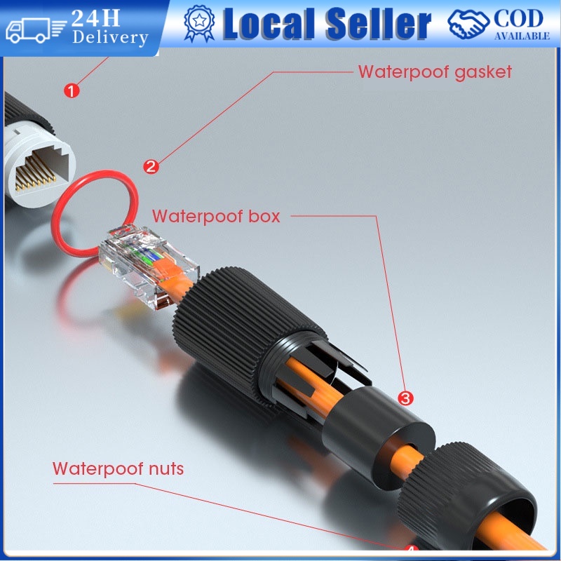 CAT6 CAT5 RJ45 adapter coupler Lan cable extender female to female IP67 Waterproof for Outdoor ...