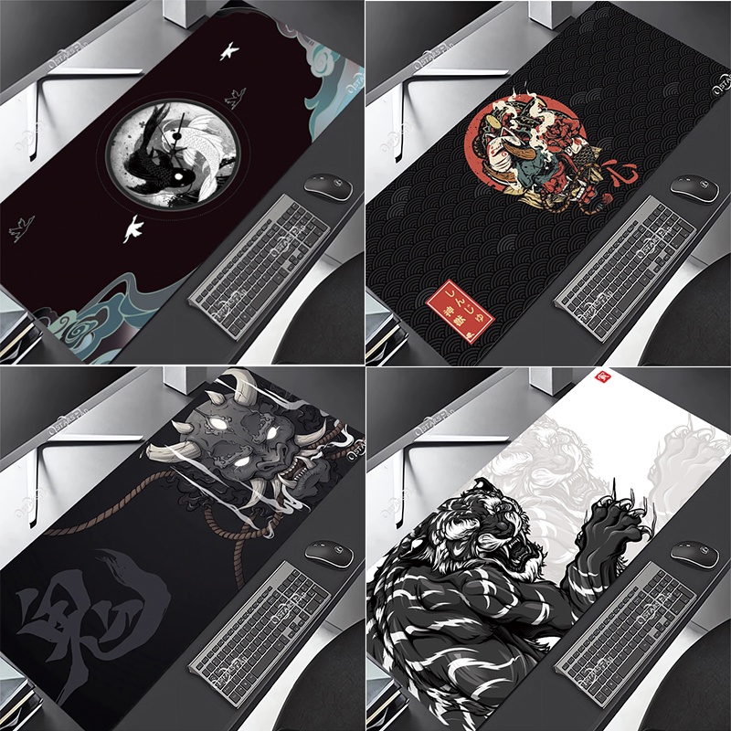 900x400 Oni Large Mouse Pad Anime Japanese Table Deskmat Gaming Big ...