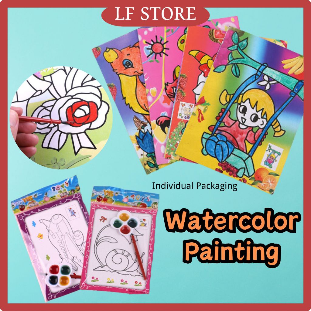 DIY Set Kids Painting Toys Children Color Background Watercolor ...
