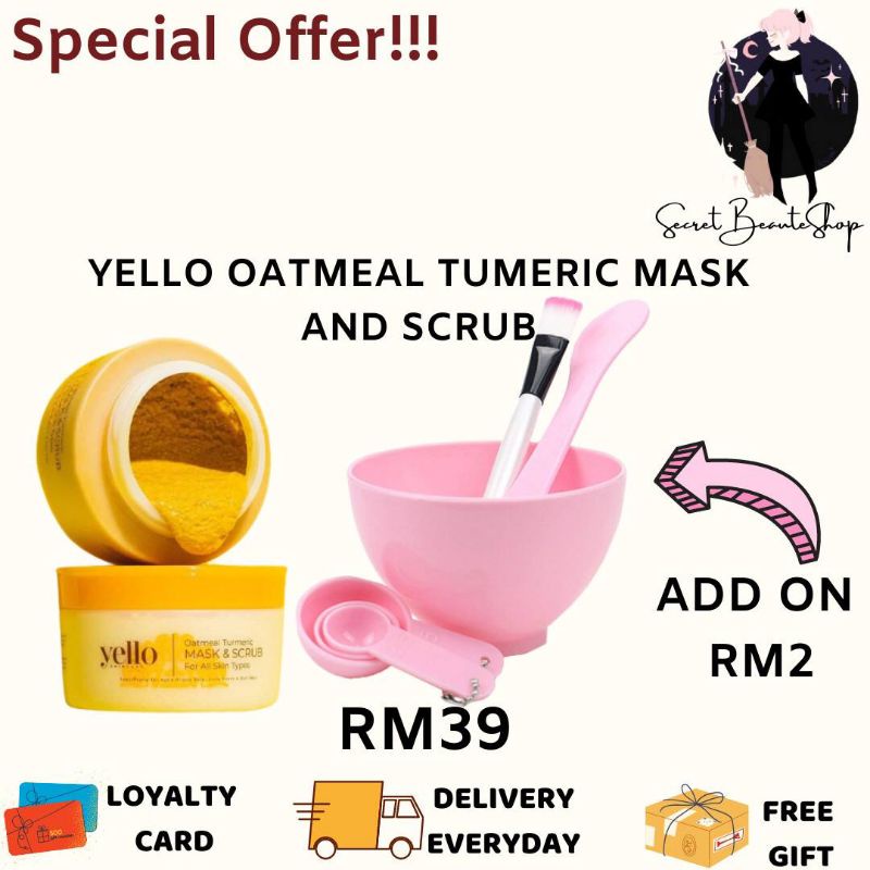 [SHIP TODAY+FAST DELIVERY+READY STOCK] YELLO OATMEAL TURMERIC MASK AND ...