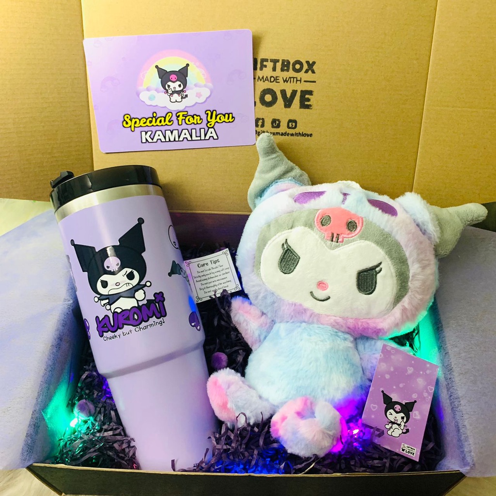 AdianaGift [FAST] [KUROMI SANRIO Customized Name Gift Box Mug Flask ...