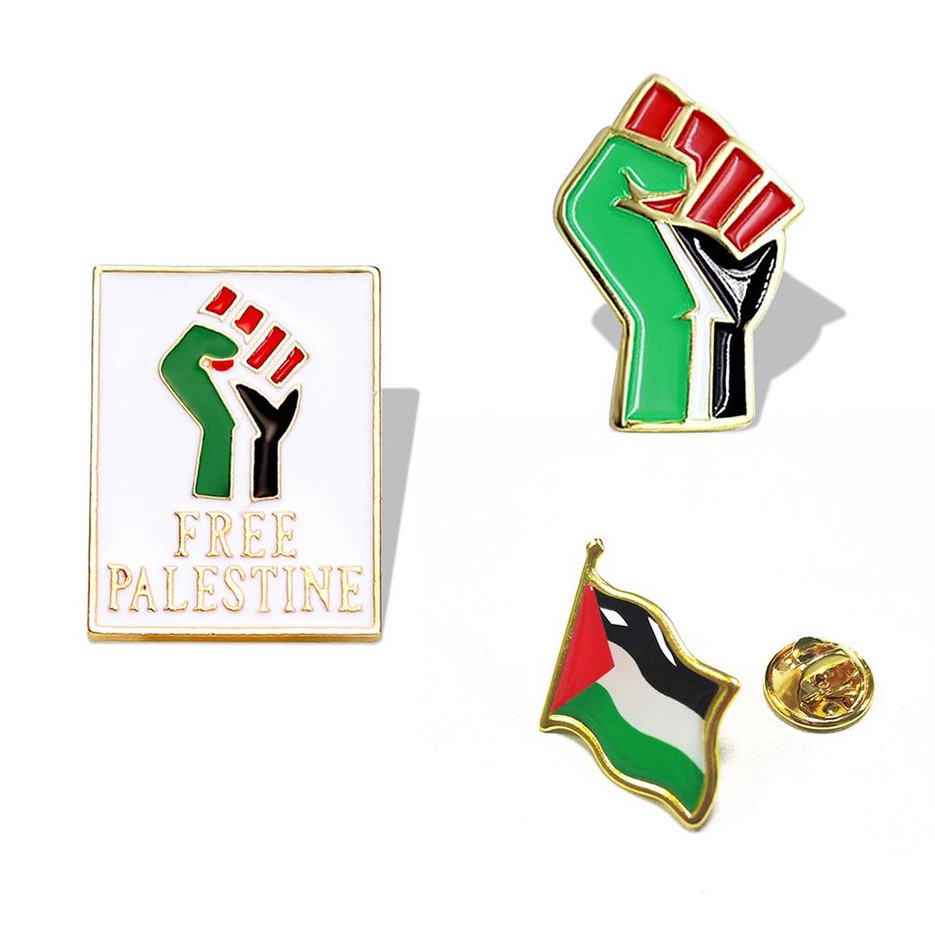 Mini Free Palestine Flags Brooches Metal Alloy Gaza Palestine National ...