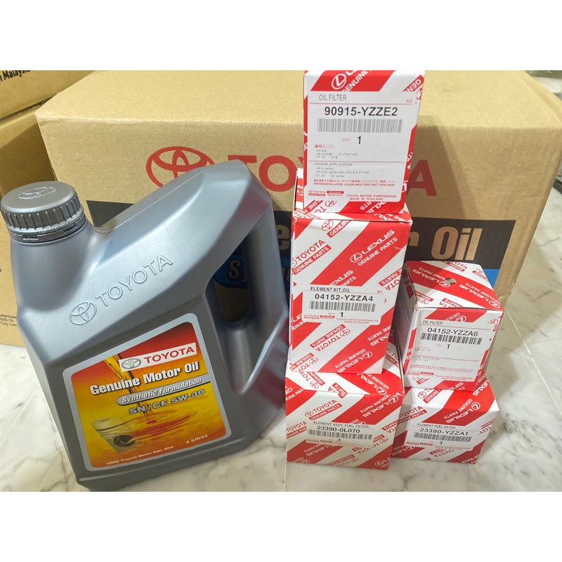 Original Toyota 5W30 SN/CF Semi Synthetic Engine Oil (4L) Vios Camry ...