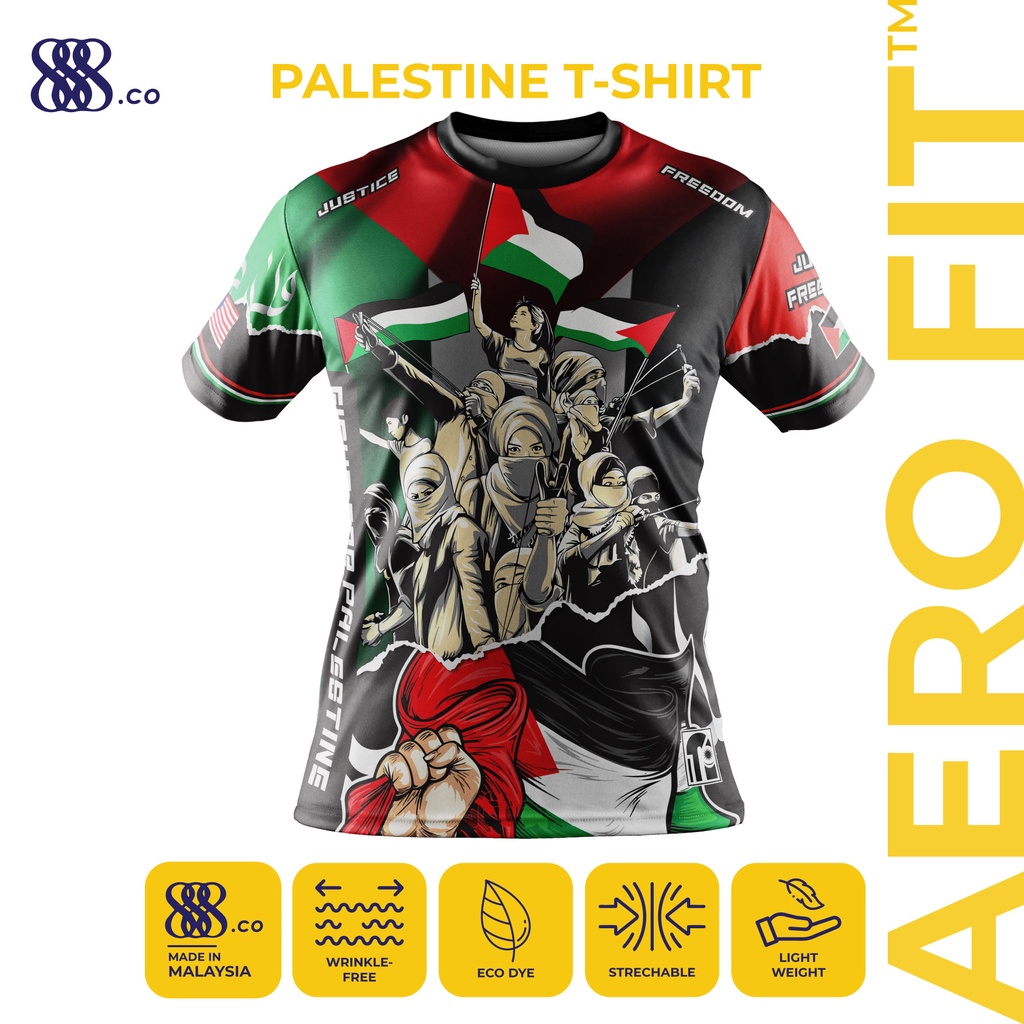 888.CO Free Palestine Save Gaza Intifada Sublimation Microfiber Jersey ...