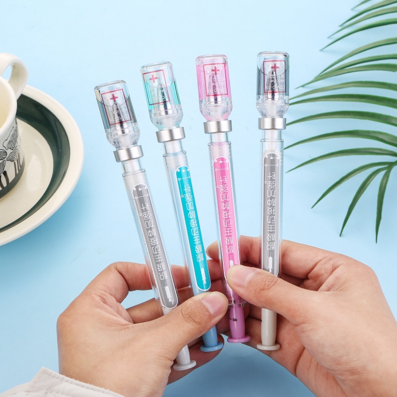 Creative Syringe Style Gel Pens Transparent Plastic Syringe Vial Gel ...
