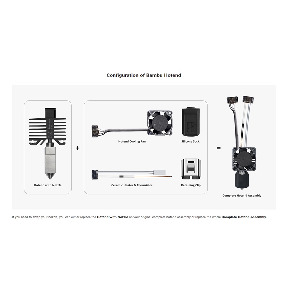 Bambu Lab P1 Series 3D Printer - Complete Hotend Assembly | Shopee Malaysia