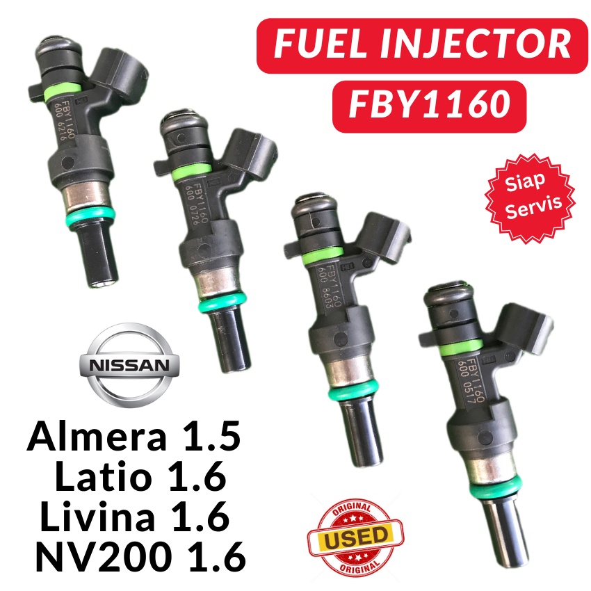 Used Fuel Injector FBY1160 Fit For Nissan Almera Latio Livina NV200 1.5 ...