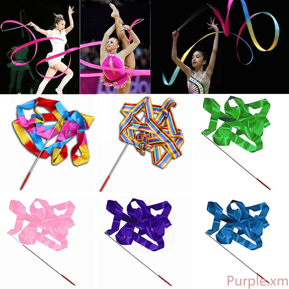 [Ready Stock] 4M Colorful Dance Ribbon Gym Rhythmic Art Gymnastic ...