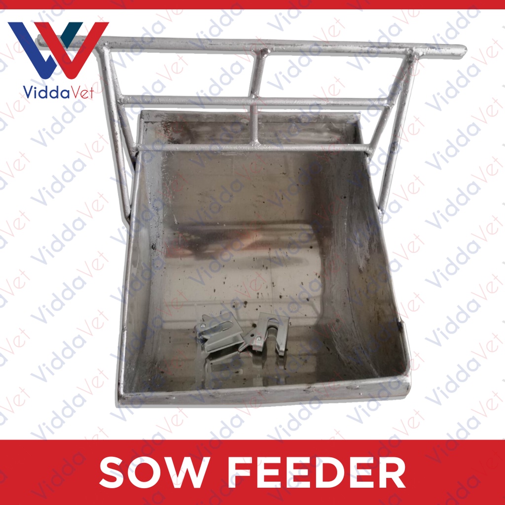 Stainless Sow Feeder with 2 pcs galvanize doorlock viddavet Sow feeder ...