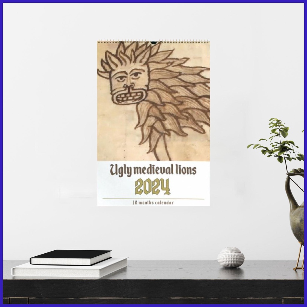 Lion Calendar 2024 Funny Medieval Lion Paintings Calendar 2024 Ugly ...