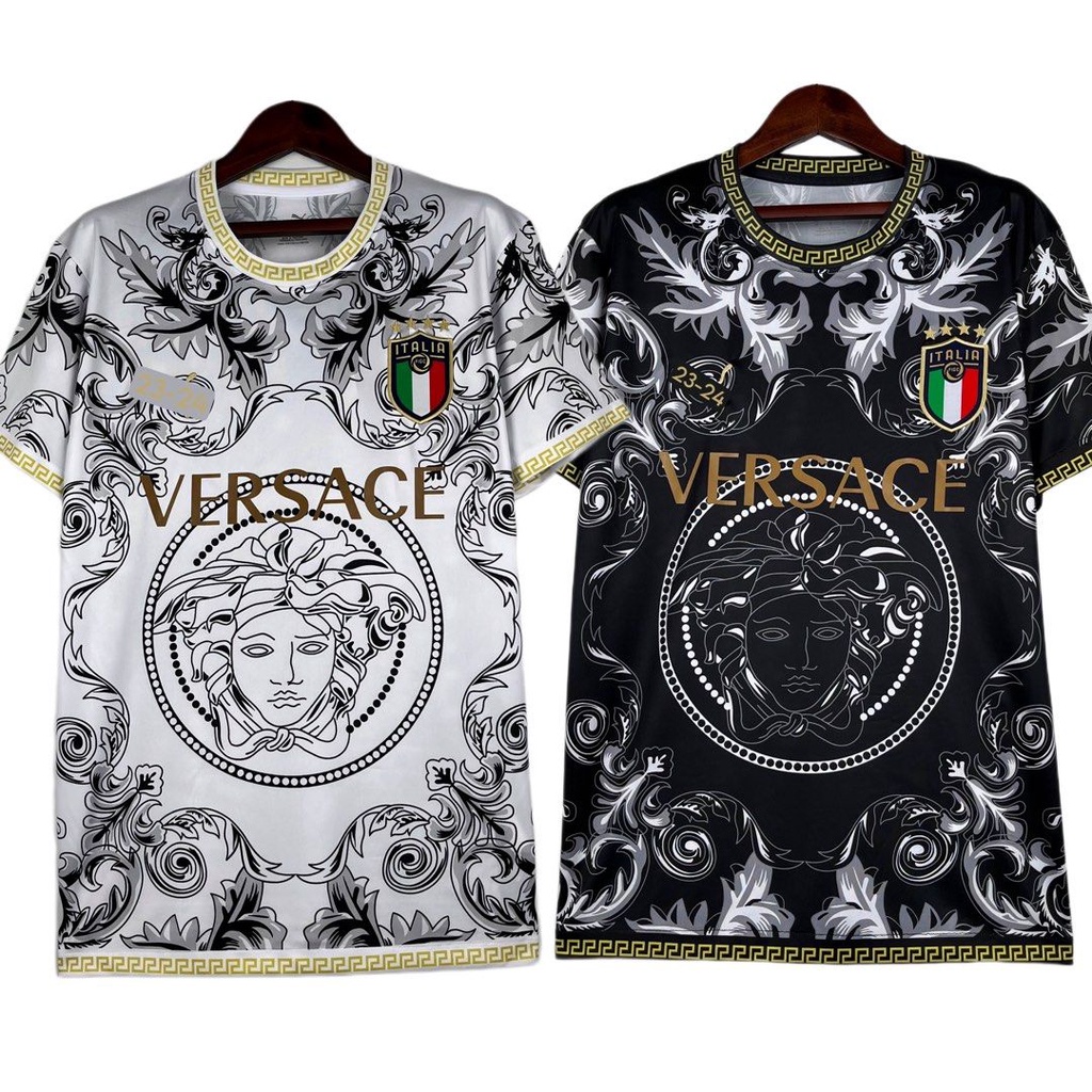 Jersey Bola Italy X Versace 2023-24 Baju Lelaki Tshirt Viral Italy X ...