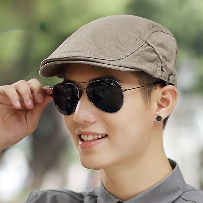 Men's Summer Korean Style Fashion Hat Beret Casual British Peaked Cap ...