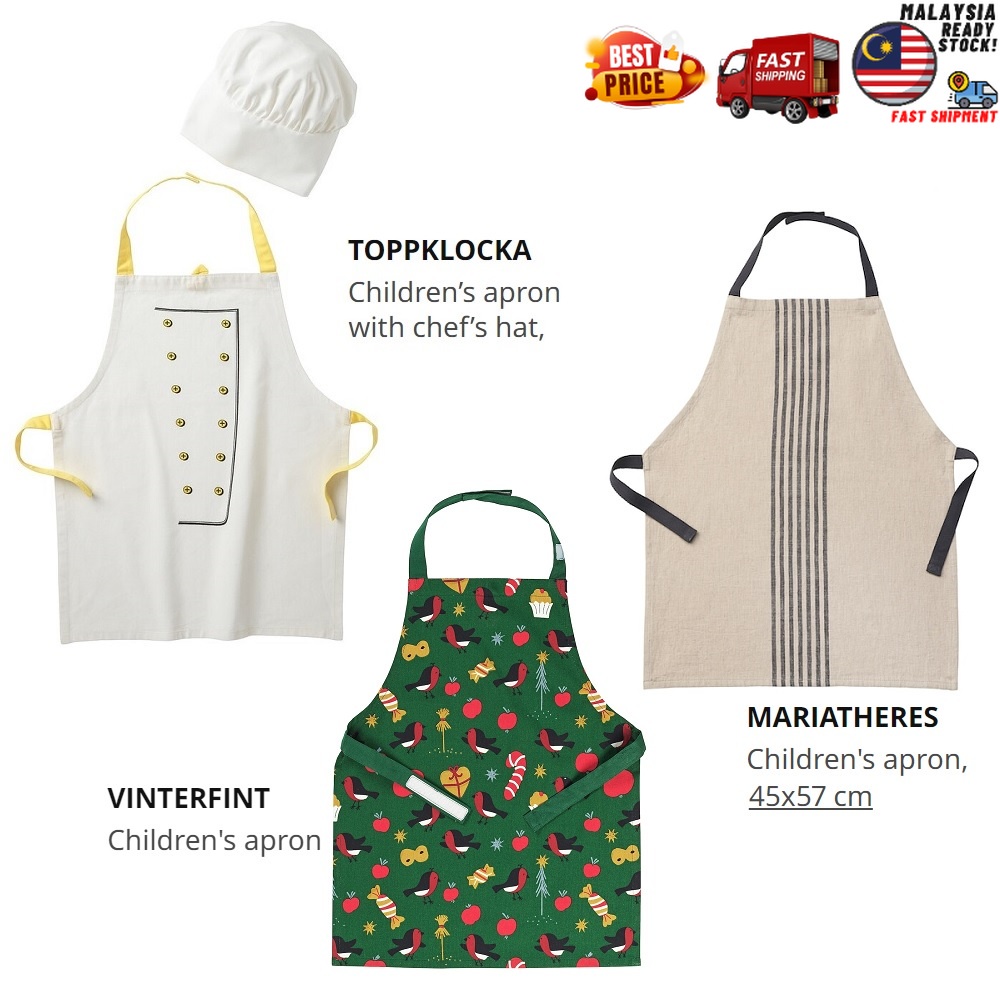 MINIKEA Children Apron with Chef Hat . Baker Role Play . Chef Apron ...