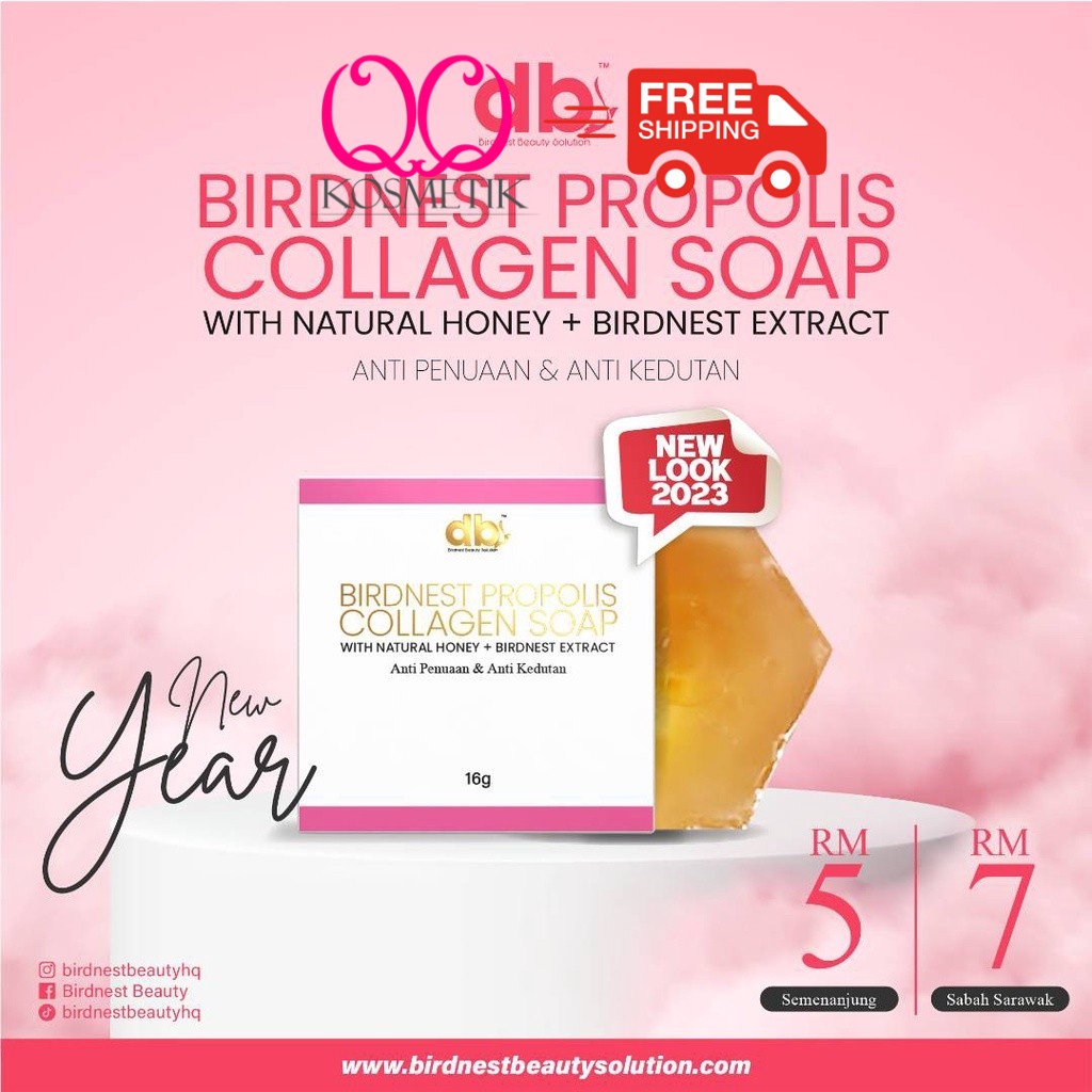BIRDNEST Sabun Propolis Terbaru 2023 Raya QR Code Collagen Soap Banana ...