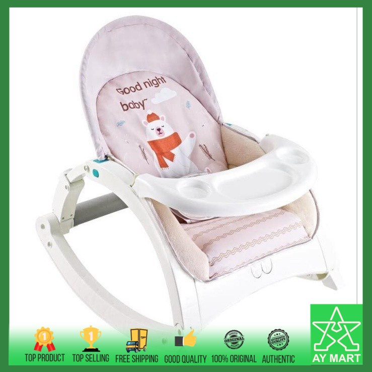 Portable Baby Rocker 3 in 1 Deluxe Music Bouncer with Safety Belt and ...
